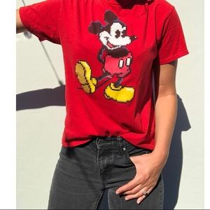 Vintage | Tops | Vintage Disney Mickey Mouse Red Tee Shirt | Poshmark